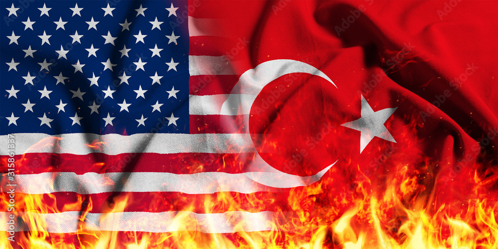Turkey Flag On Fire