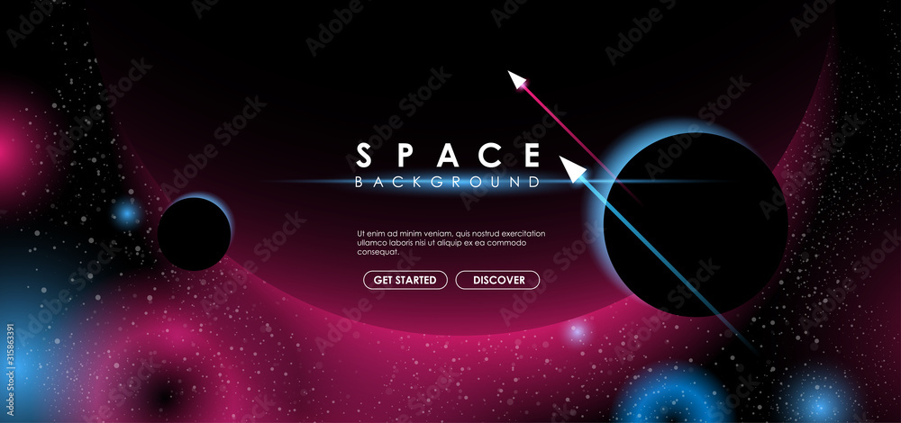 Colorful Outer Space background. Cosmos, universe, infinity. Rising Sun ...