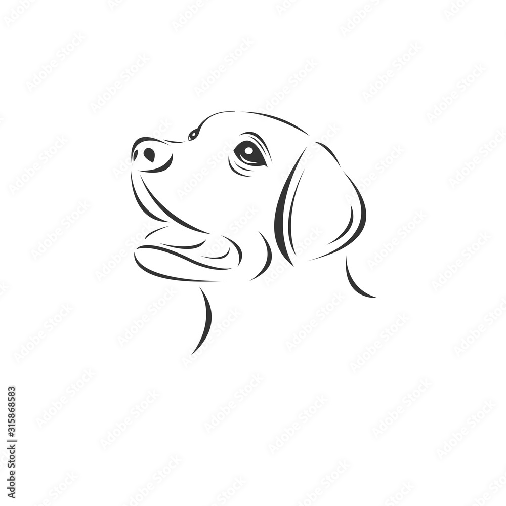 Vector of dog on a white background, Animal. Mammals. Easy editable ...