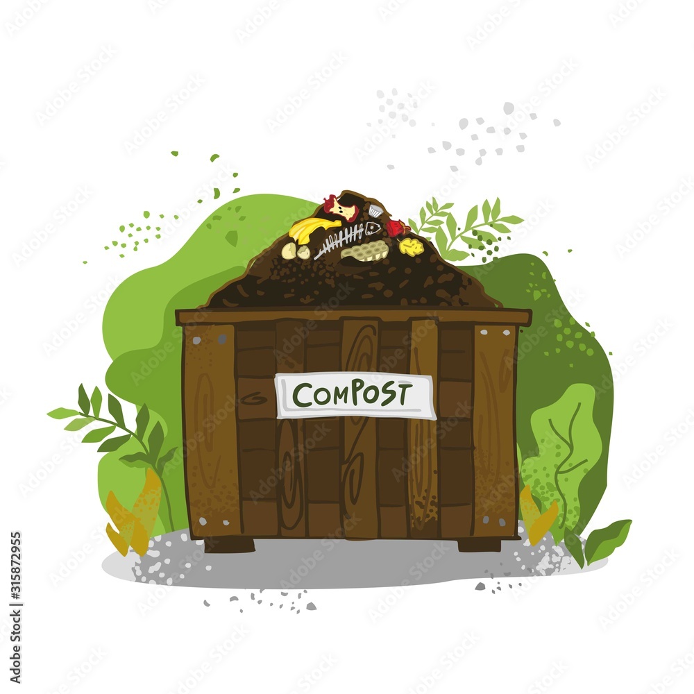 Compost Bin Cartoon
