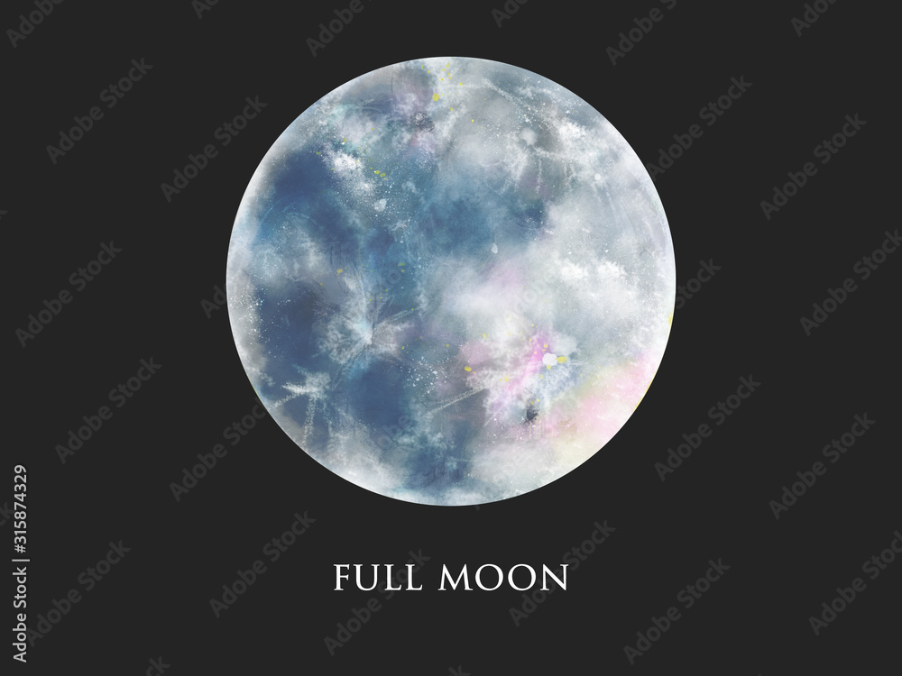 full moon illustration Stock Illustration | Adobe Stock