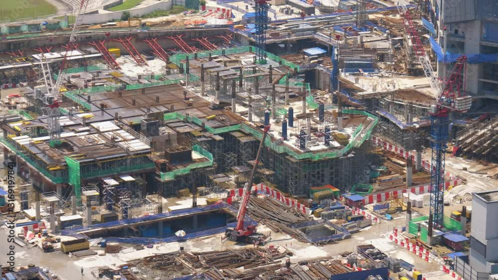 Under construction building site in progress A huge construction site ...