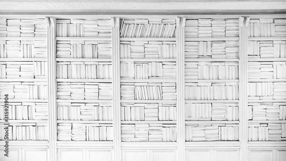 Background of wall bookshelf with books. Background of books. Wallpaper ...