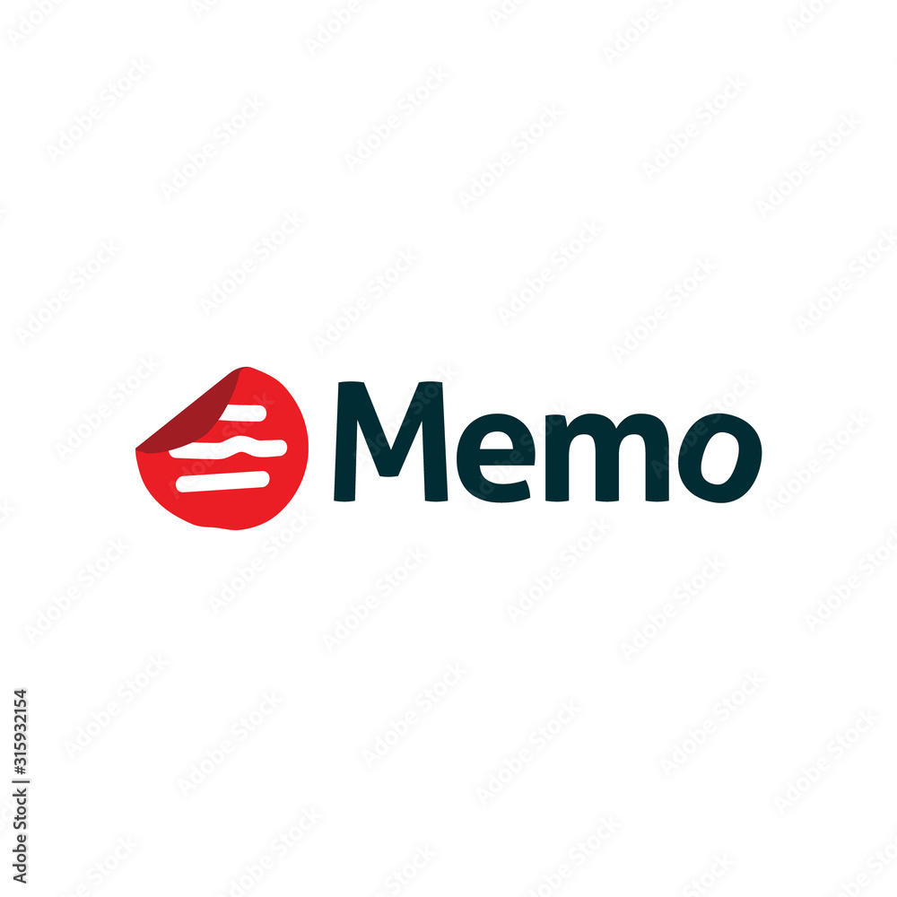 Memo list modern cute sticker logo template Stock Vector | Adobe Stock