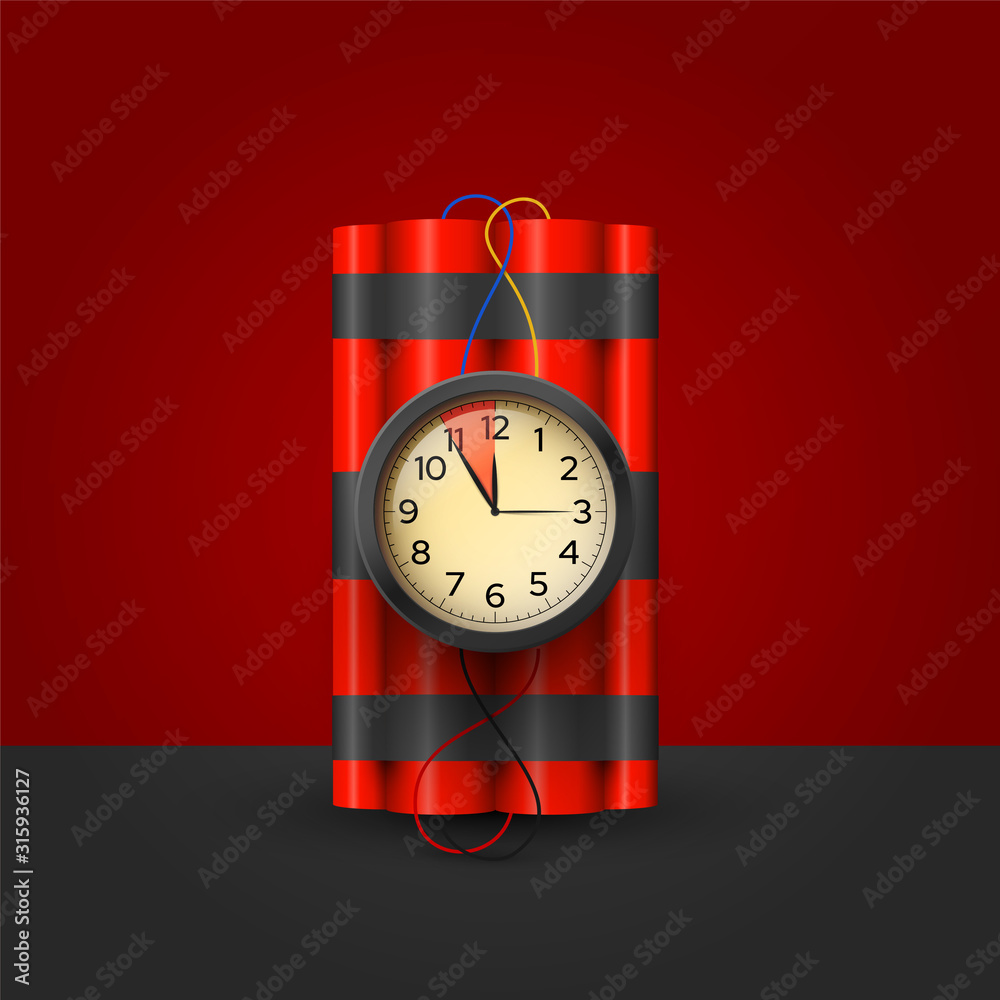 Bomb with timer realistic 3d vector illustration Stock Vector | Adobe Stock