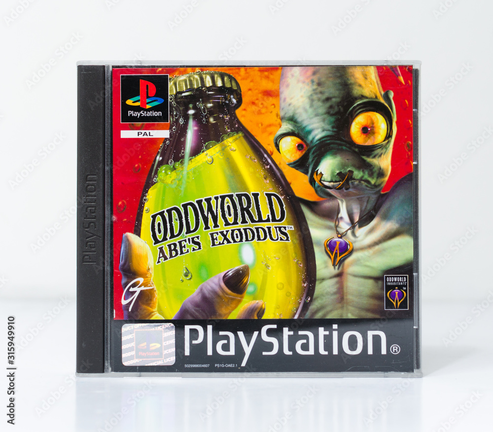 london, england, 07/05/2018 An original sony playstation odd world ages ...