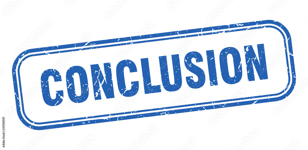conclusion stamp. conclusion square grunge blue sign Stock Vector ...