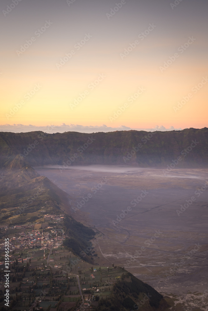 A beautiful scene of Mount Bromo at sunrise or sunset taken from best ...
