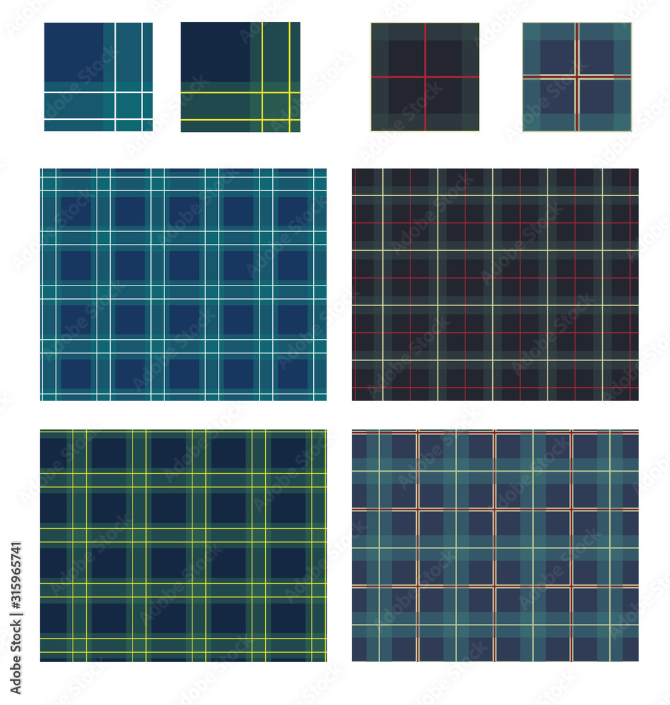 tartan plaid pattern swatch colorable. Change color by swatches panel ...