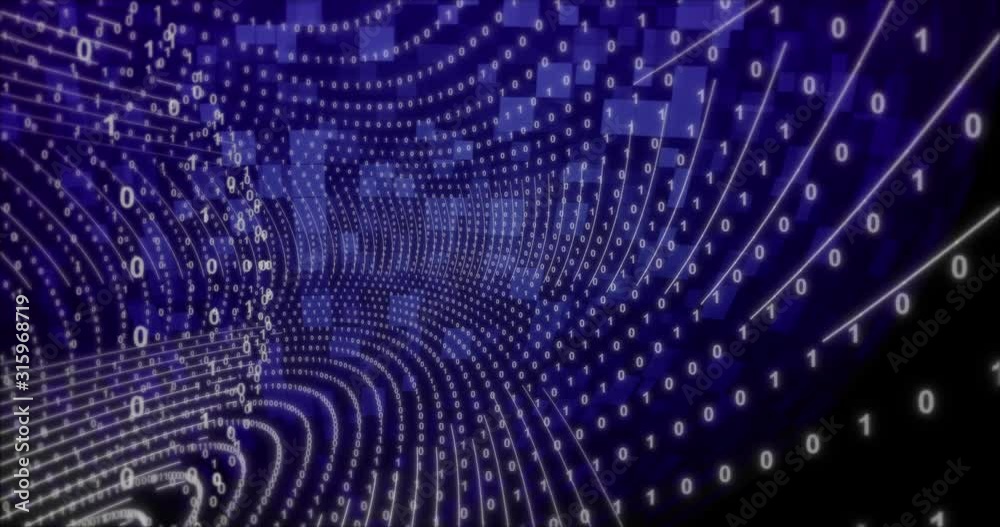 Vidéo Stock Neon Digital binary background with rotating Planet earth ...