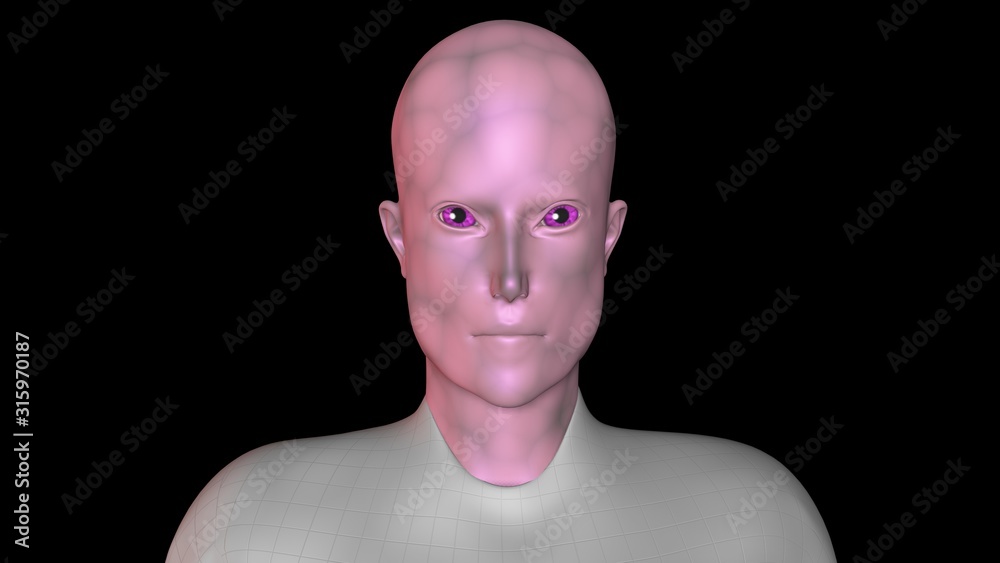 Nordic Alien being Extraterrestrial Species . 3d rendering illustration ...