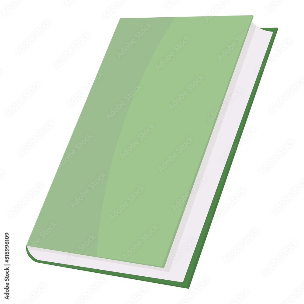 Illustration of classic green book in front vertical view isolated on ...