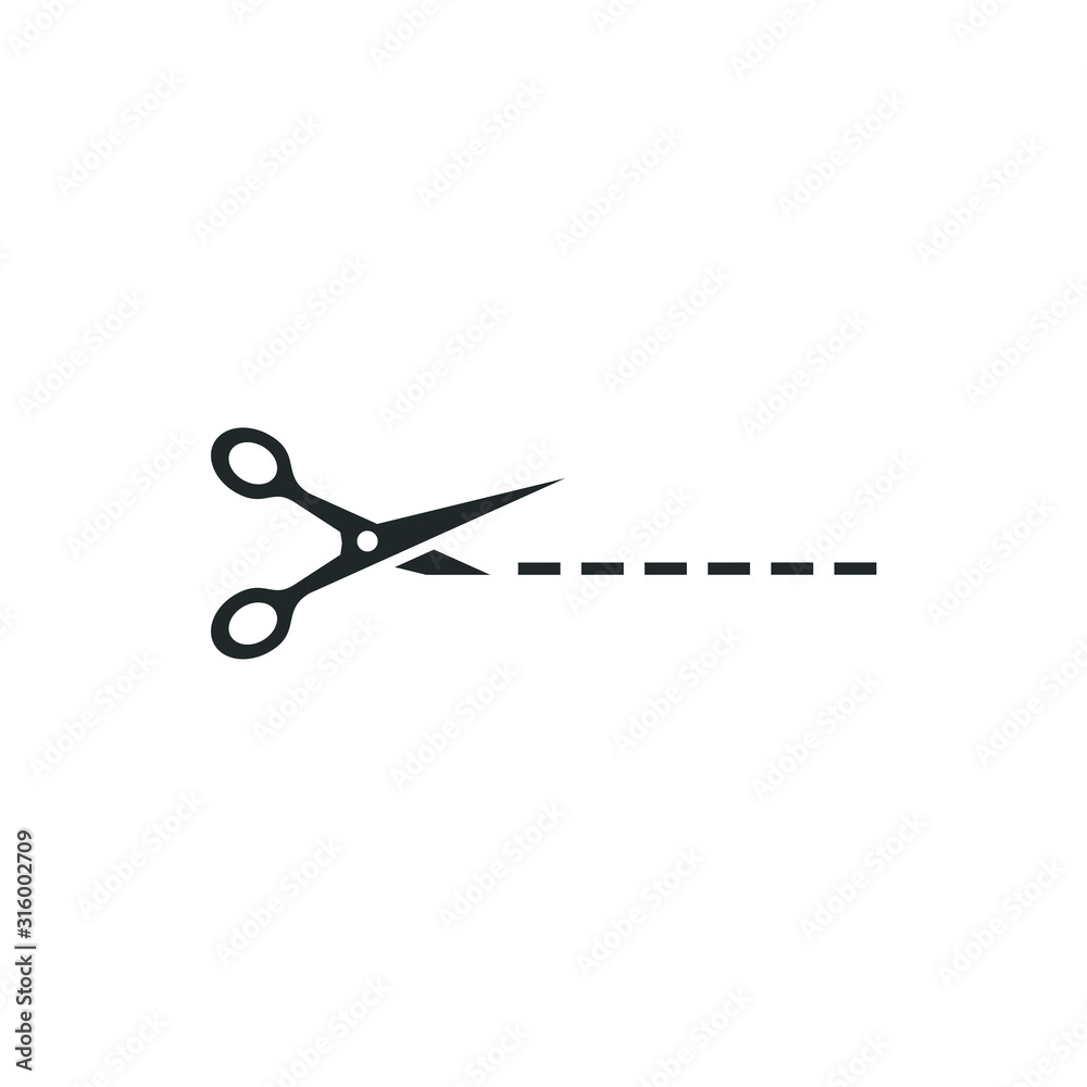 Scissors cut line icon template color editable. Scissors cut line ...