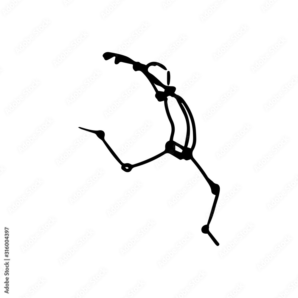 Vector dancing men in doodle style. Hand-drawn isolated on a white ...