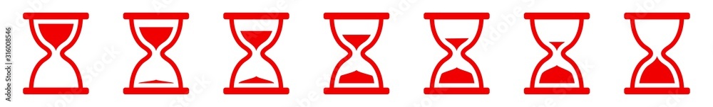 Hourglass Icon Red | Hourglasses | Time Symbol | Sandglass Logo | Clock ...
