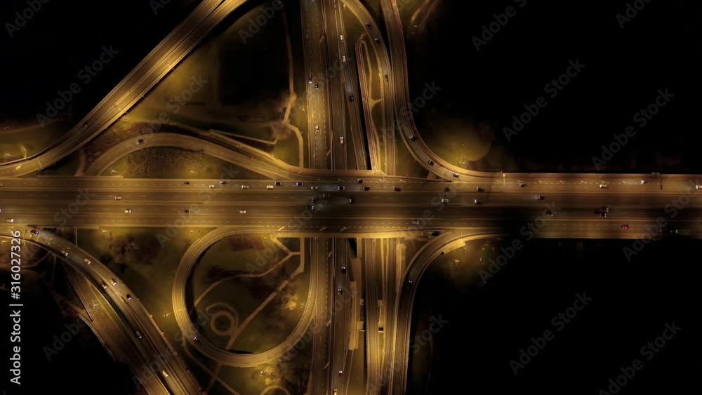 Aerial view of expressway, top view, traffic ring road is an important ...