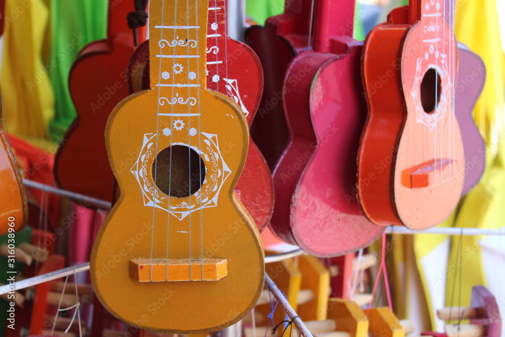 Guitarra de colores Stock Photo | Adobe Stock