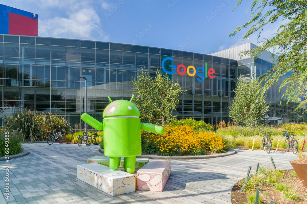 Google Corporate Headquarters and Logo Stock Photo | Adobe Stock