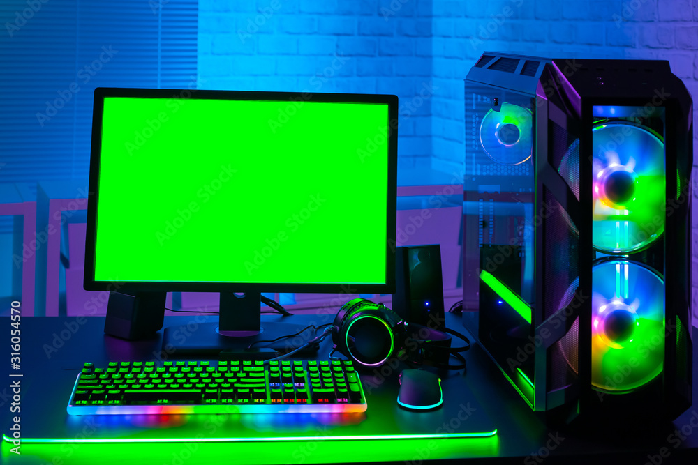 Green screen for cybersport game Stock Photo | Adobe Stock