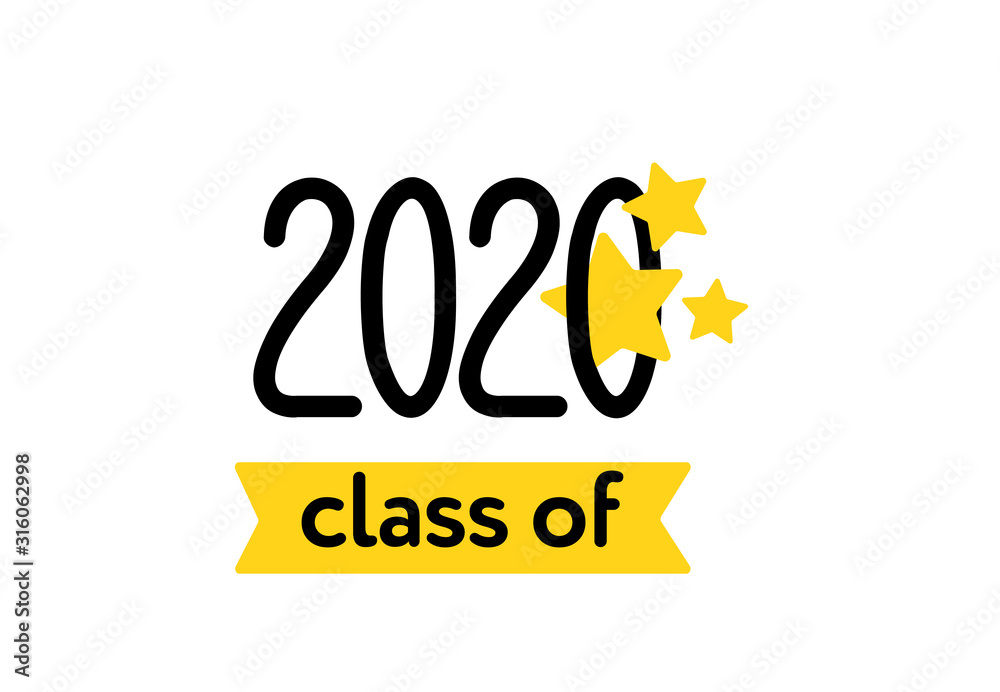 Class of 2020. Set of logos for congratulation to Graduates. Happy ...