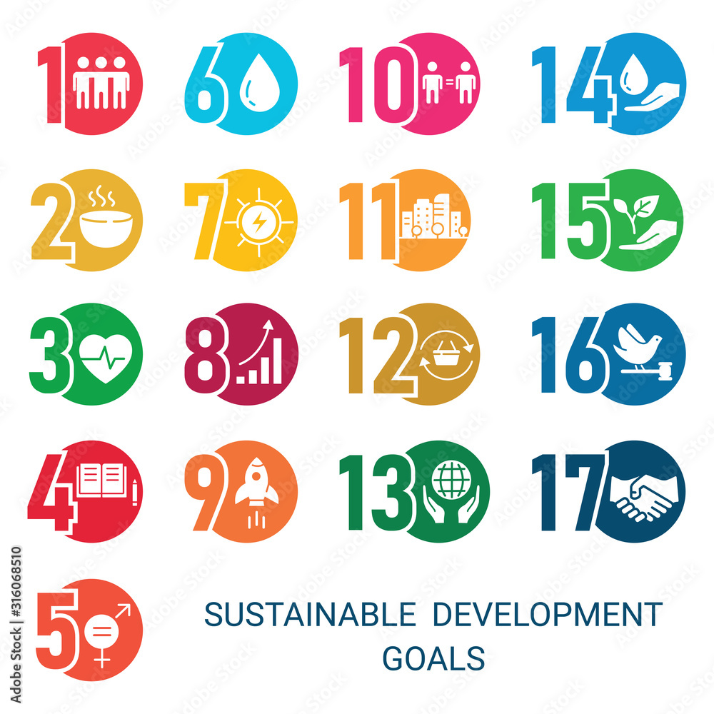Icons Set .Sustainable Development Goals. Stock Vector | Adobe Stock