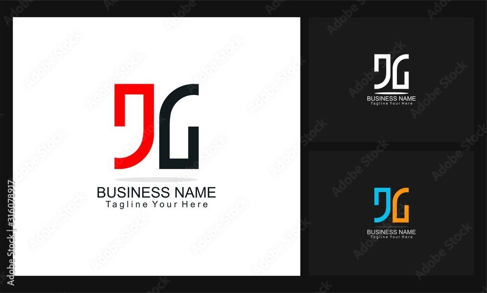 letter JG concept design logo Stock Vector | Adobe Stock