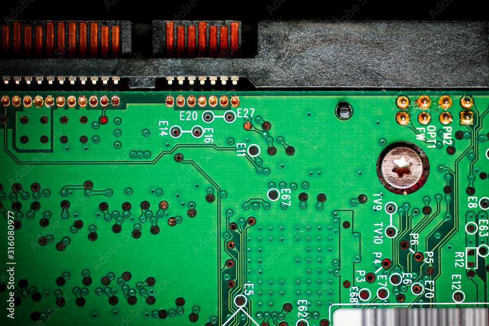 Circuit board.Motherboard digital chip. Electronic computer hardware ...