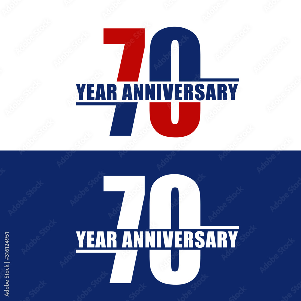 70 Years Anniversary Vector Template Design Illustration Stock Vector ...