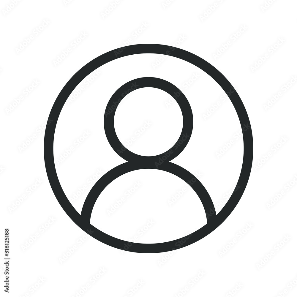 User profile login or access authentication icon button. People ...