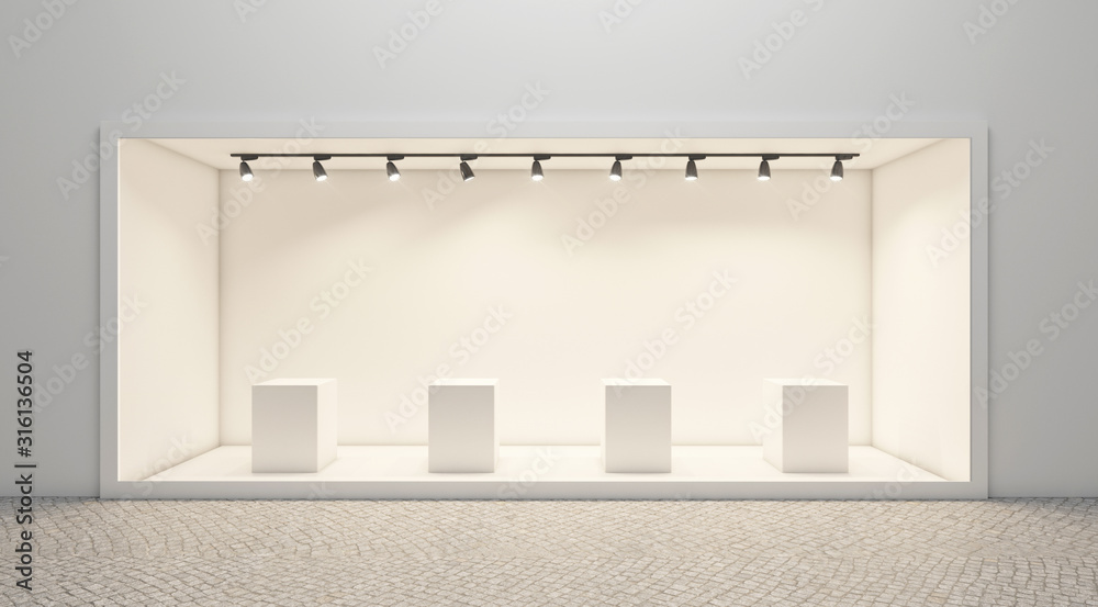 Photo & Art Print Shop window display, Empty storefront, Showcase on ...