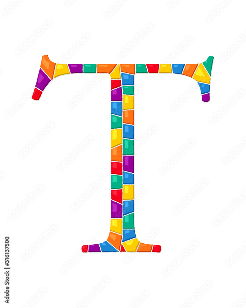 Letter T vector mosaic Stock Vector | Adobe Stock