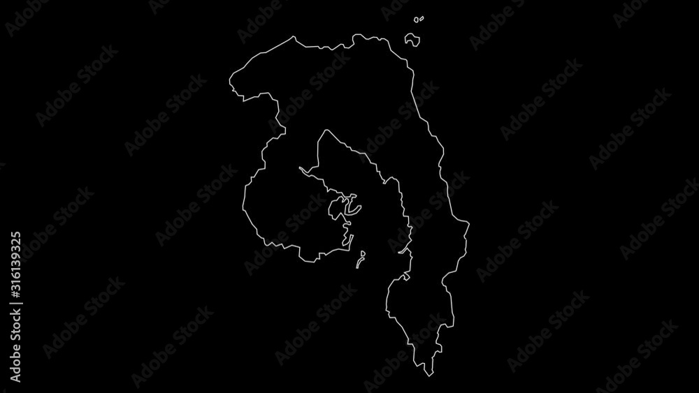 Ards and North Down Northern Ireland district map outline animation ...
