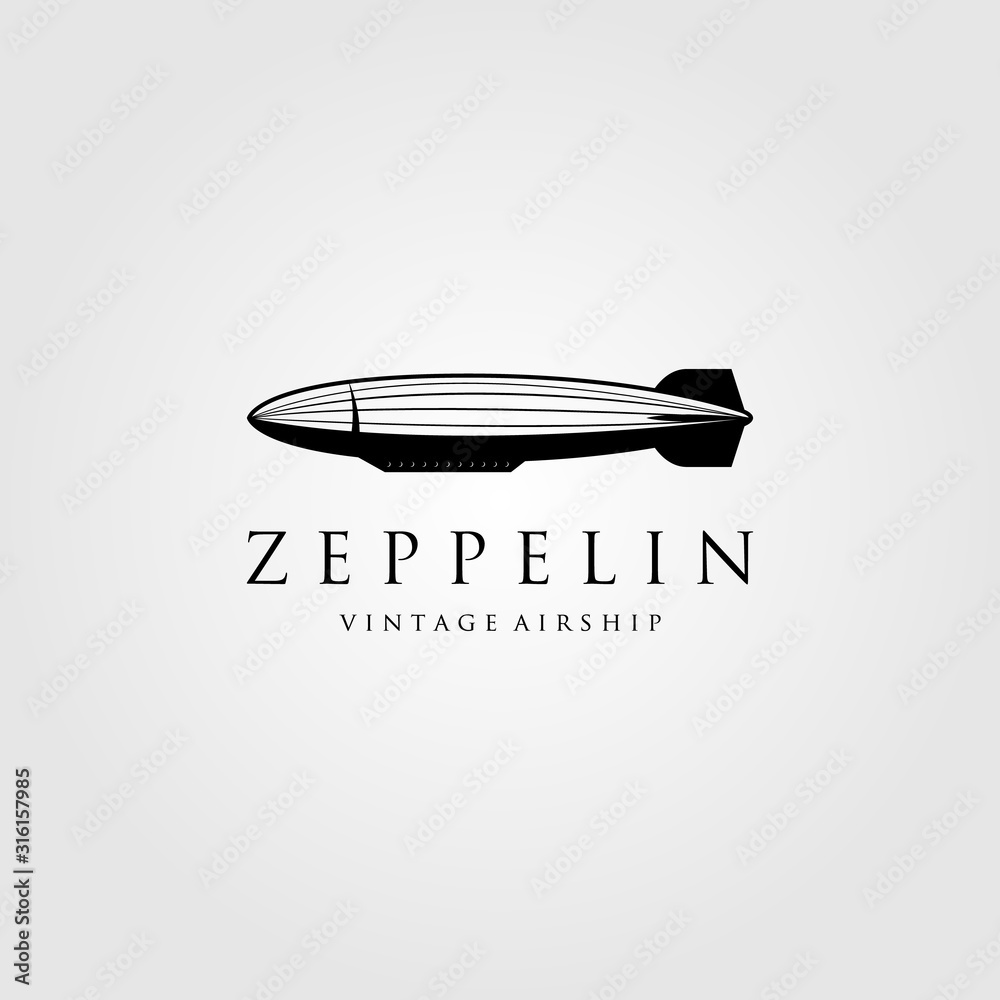vintage zeppelin airship logo vector illustration design Stock Vector ...