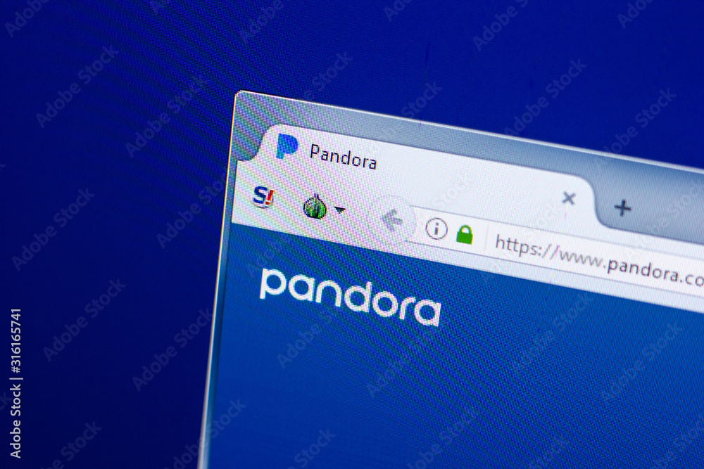 Ryazan, Russia - April 29, 2018: Homepage of Pandora website on the ...
