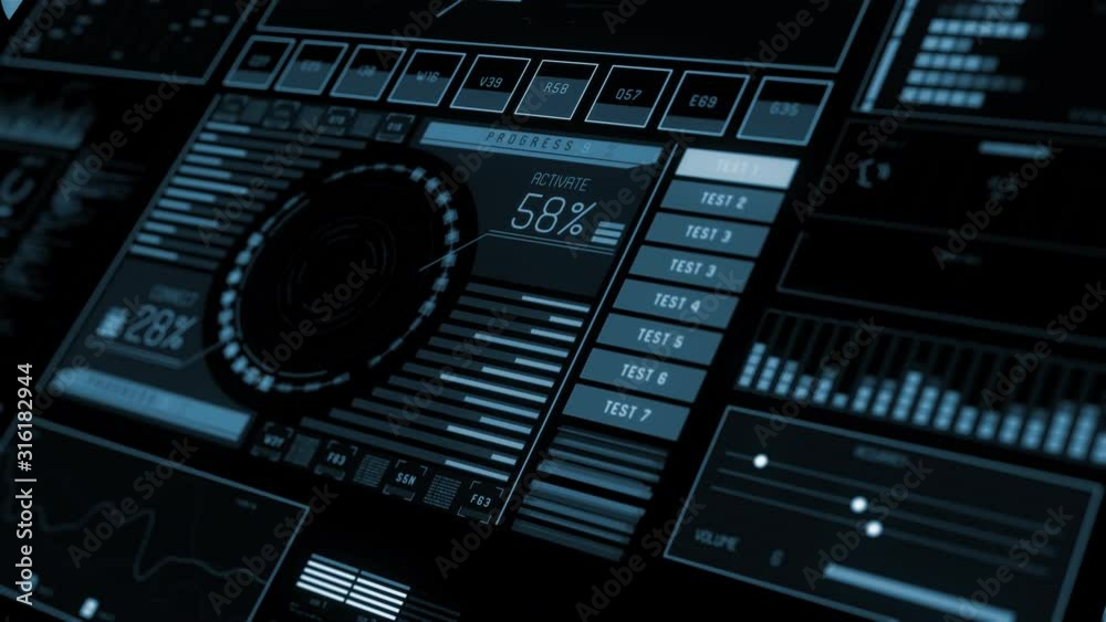 Perspective view of Futuristic interface/Digital screen glass panel ...