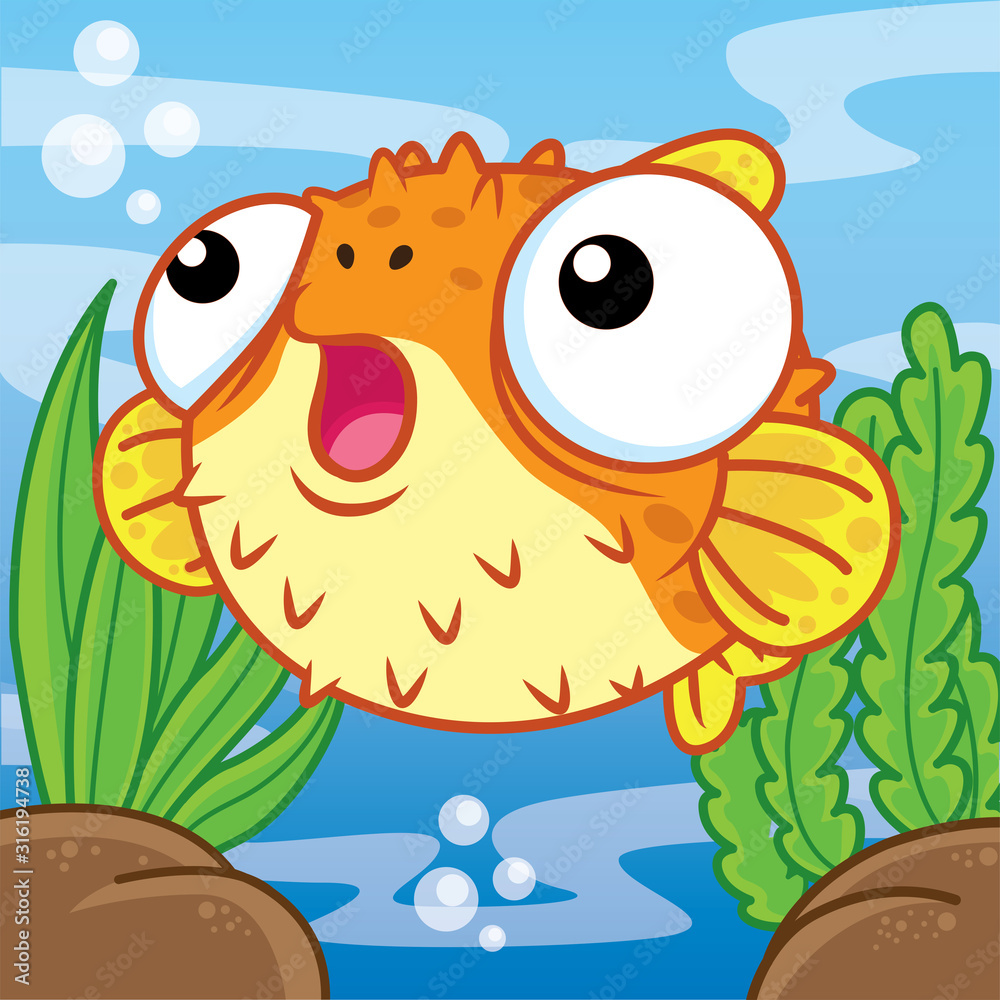 Cute Animated Puffer Fish