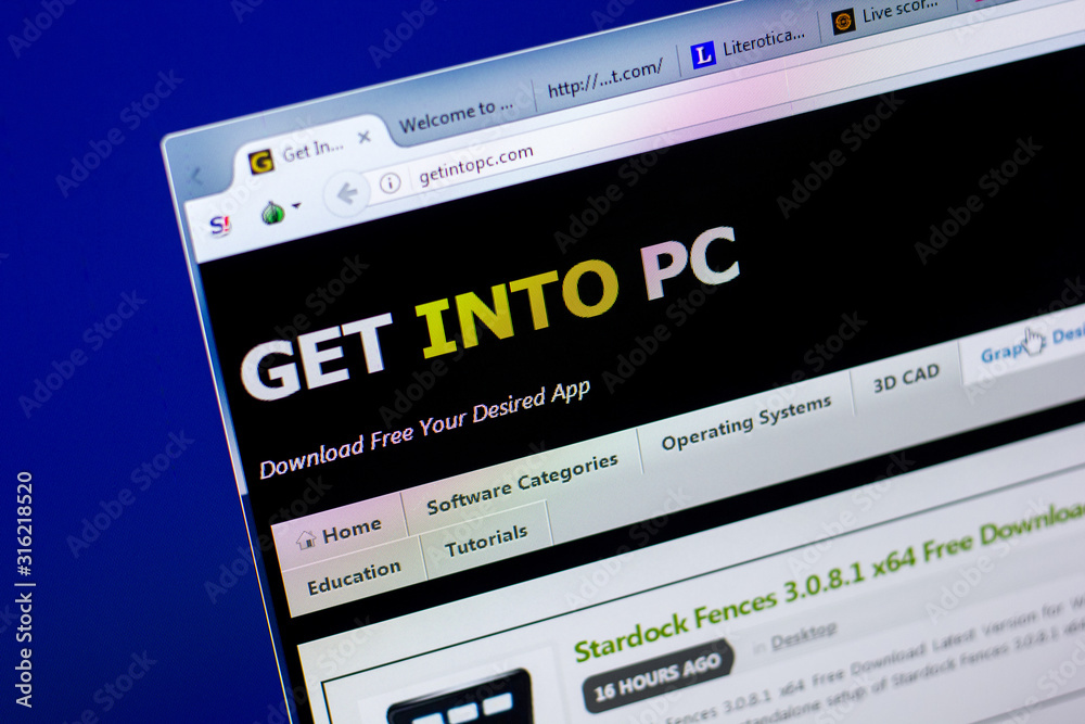 Ryazan, Russia - May 27, 2018: Homepage of GetIntoPc website on the ...