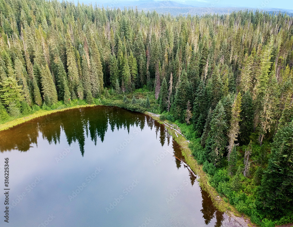 Foto de Stunning Olallie Lake with the forest reflecting in the ...