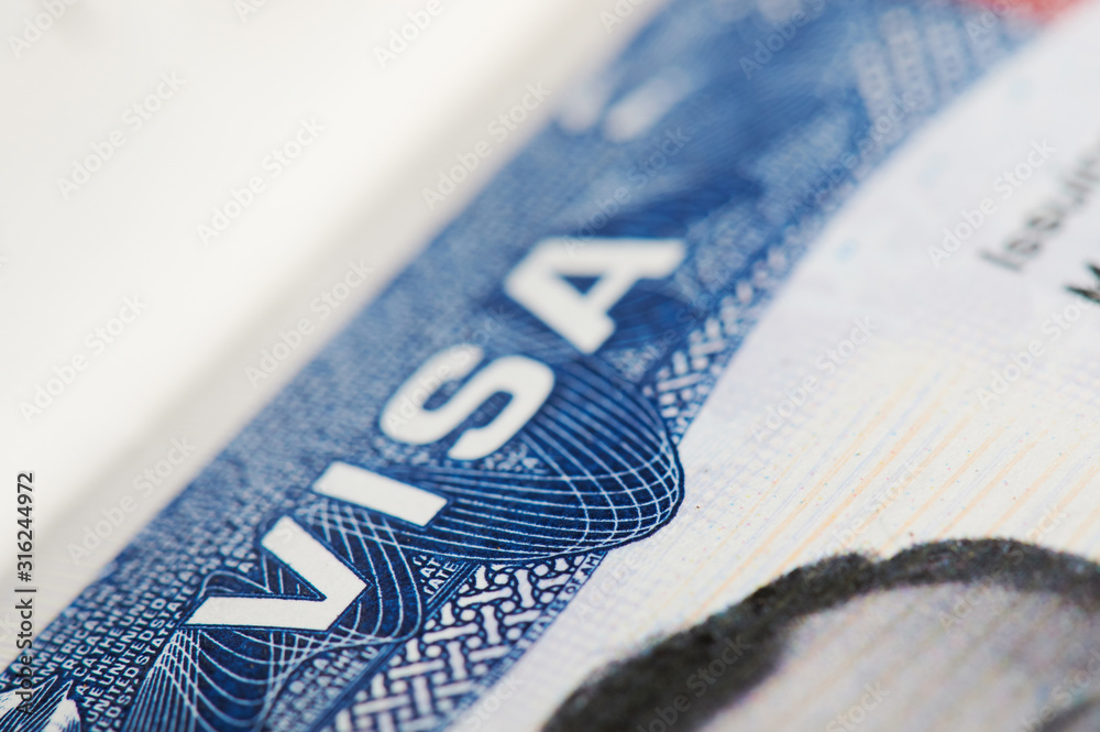 Usa passport visa sign Stock Photo | Adobe Stock