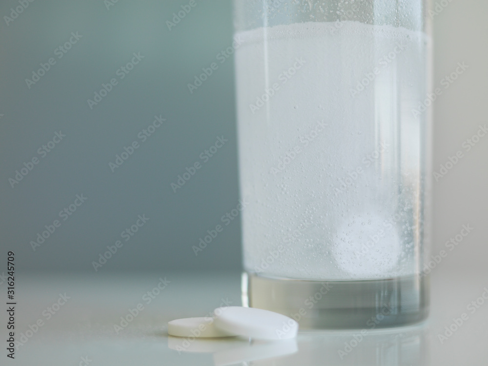 Dissolving effervescent tablets Stock Photo | Adobe Stock