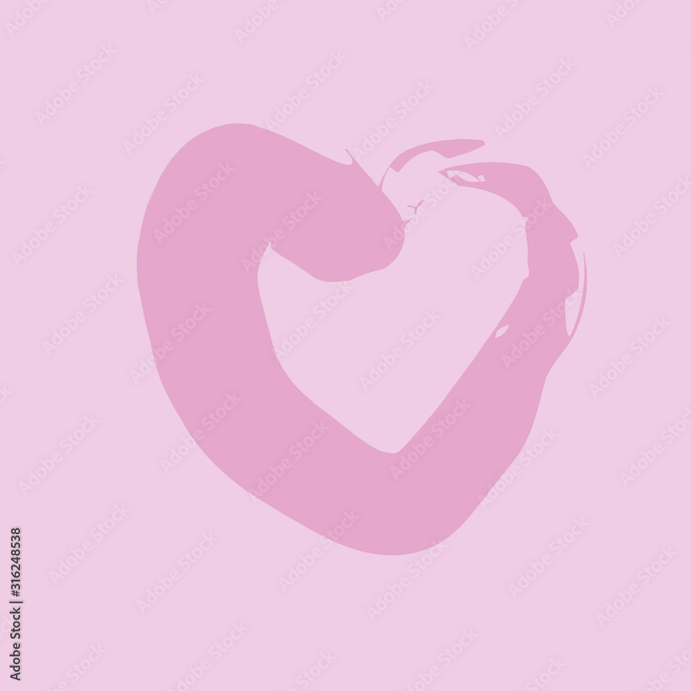 Simple pink heart on pastel purple background. Love concept. Happy ...