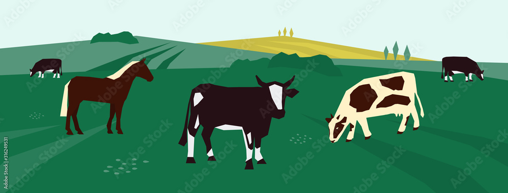 Stockvector Background for farming or livestock company. Vector ...
