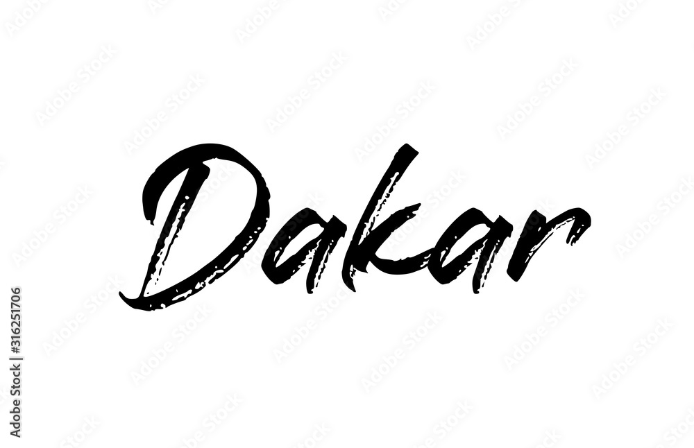 capital Dakar typography word hand written modern calligraphy text ...