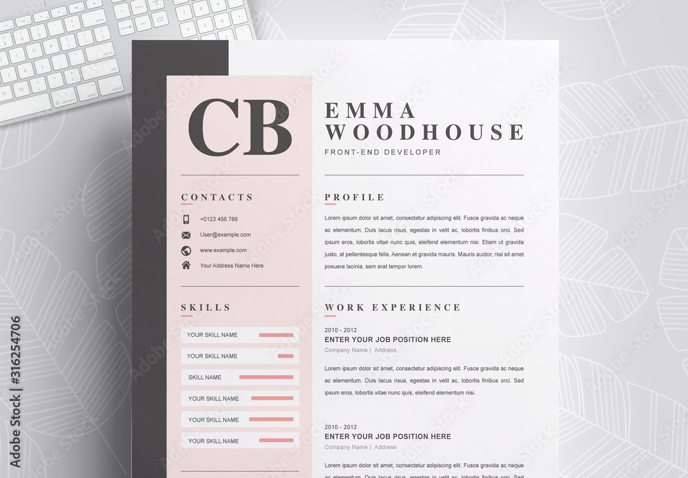 Creative Resume Layout Templates Stock Template | Adobe Stock