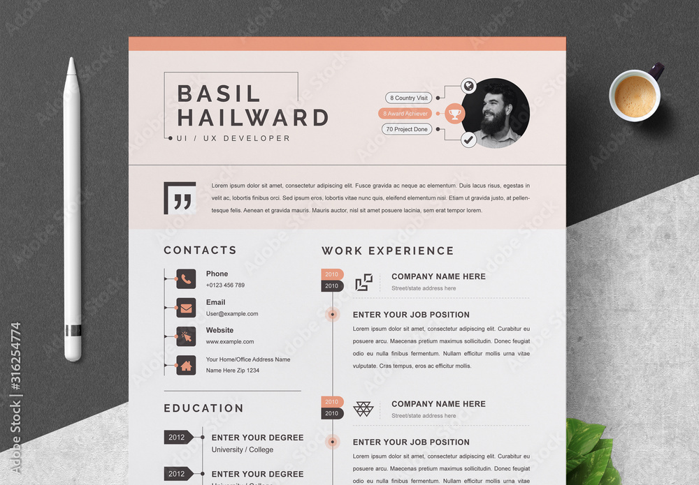 Infographic Resume Template Stock Template | Adobe Stock