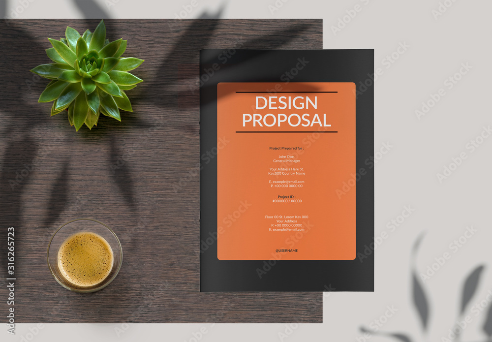 Proposal Layout with Red Accents Stock Template | Adobe Stock