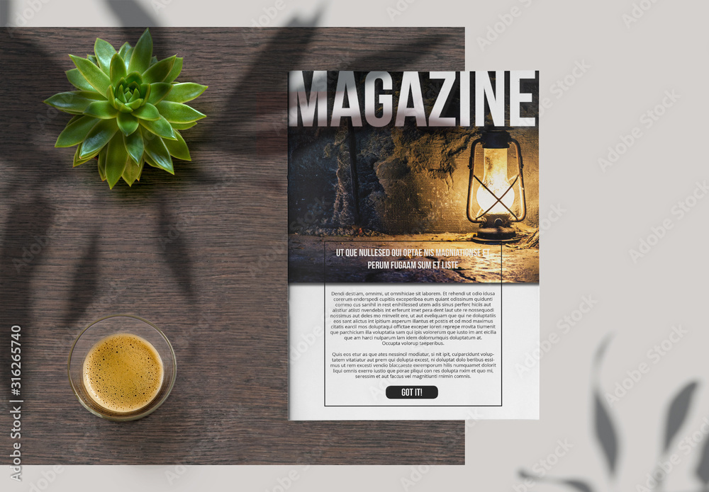 Black and White Magazine Layout Stock Template | Adobe Stock