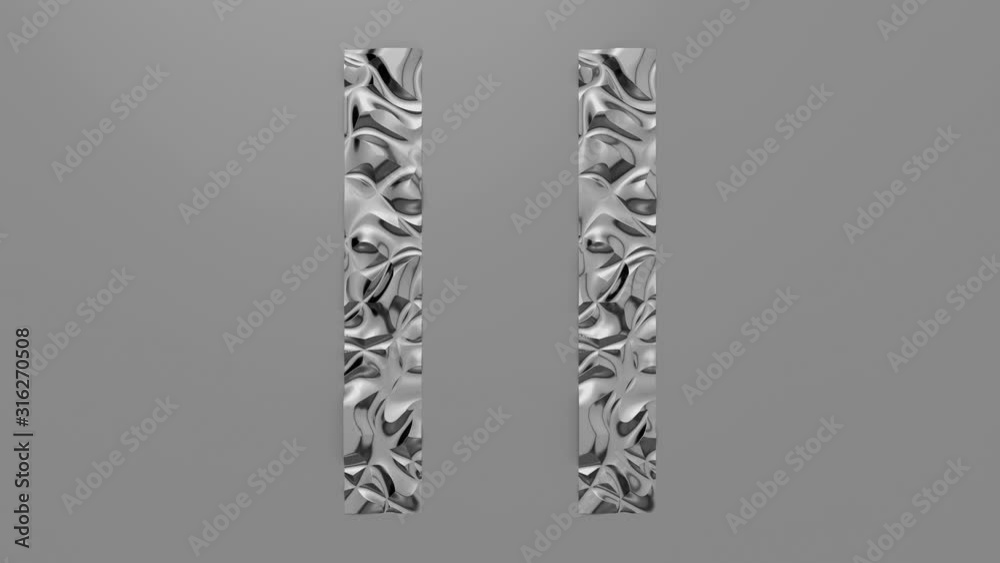 3d Looped animation of Pause button in shape of parallel lines. Wavy ...