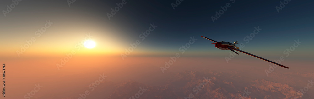 airplane prototype furrowing the sky Stock Photo | Adobe Stock