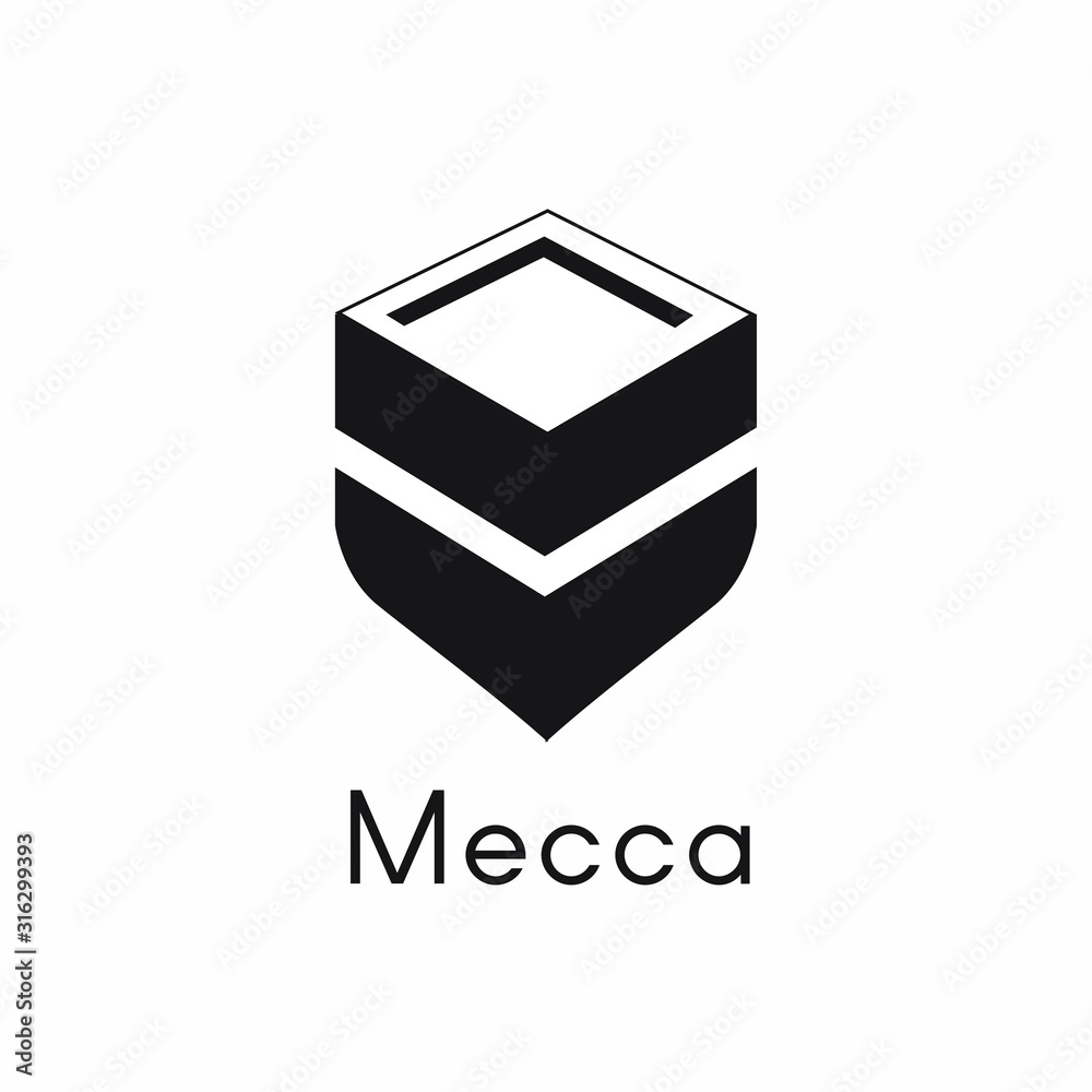 Minimalist Mecca Logo Vector Design Stock Vector | Adobe Stock